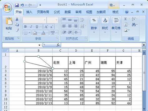 Excel表格如何画斜线并上下打字