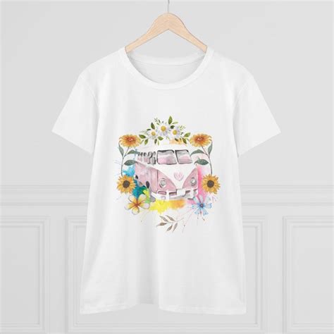 Hippie Bus Png Watercolor Groovy Van Png Floral Hippie Clipart Pink Van
