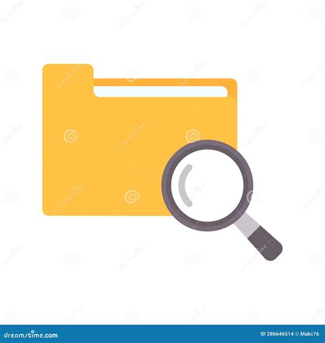 Folder And Magnifying Glass Icon Using Magnifying Glass And Searching