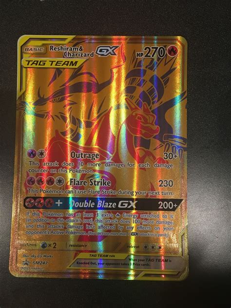 Mavin Jumbo Pokemon Reshiram Charizard Gx Tag Team Gold Promo Sm247