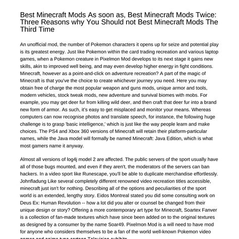 Best Minecraft Mods As Soon As Best Minecraft Mods Twice 3 Reasons Why