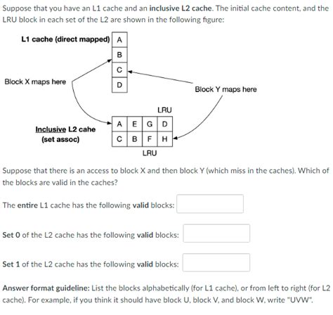 Solved Suppose That You Have An L Cache And An Inclusive Chegg