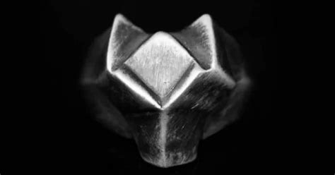 Silver Fox Ring 925 Silver Polygon Lowrie Mens Pinky Rings
