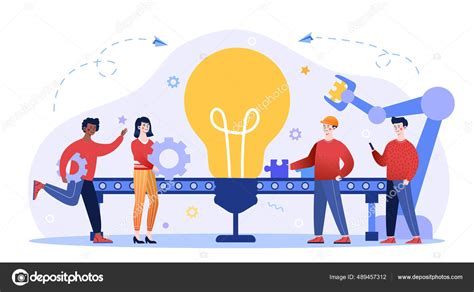 브레인스토밍 과 팀워크 개념 스톡 벡터 ©mentalmind 489457312