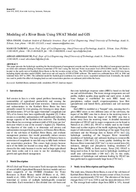 Pdf Modeling Of A River Basin Using Swat Model And Gis