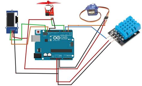 Auto Cooling Fan Using Servo And Dht Temperature And Humidity Sensor