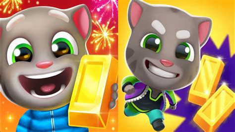 Talking Tom Gold Run Chinese Version Vs Talking Tom Gold Run 2 OutFun