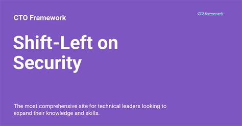Shift Left On Security Cto Framework