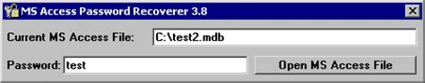 Ms Access Password Recoverer Download Password Recovery For Ms Access