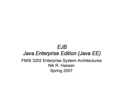 PPT EJB Java Enterprise Edition Java EE PowerPoint Presentation Free Download ID