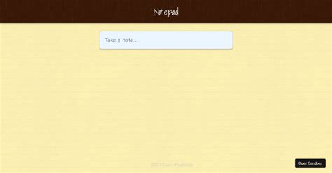 Notepad Codesandbox