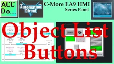 C More EA9 HMI Series Panel Object List Buttons