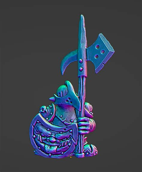 Stl File Goblin With Halberd 👺・3d Printing Model To Download・cults