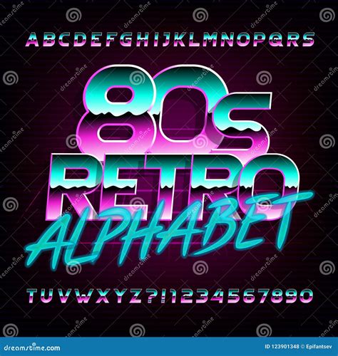 S Retro Beveled Alphabet Font Metallic Effect Bright Colorful Letters Stock Vector