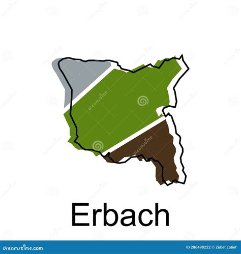 Erbach City Of German Map Vector Illustration Vector Template With Outline Graphic Sketch Style