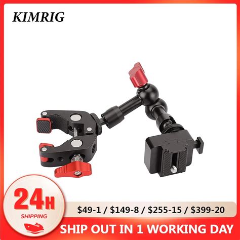 Kimrig 조정 가능한 매직 암 55 인치 관절 암 슈퍼 클램프 크랩 플라이어 클립 범용 모니터 홀더 지원 Aliexpress
