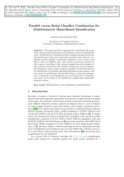 Parallel Versus Serial Classifier Combination For Wavelab