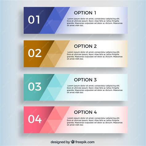 기하학적 Infographic 배너 무료 벡터