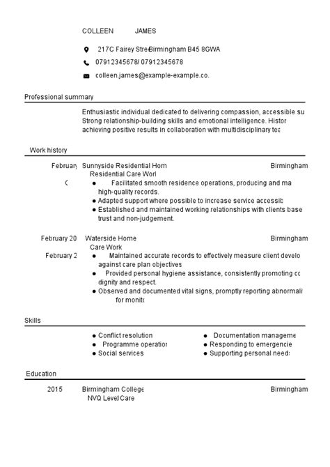 Residential Care Worker Cv Tips Templates Myperfectcv Vrogue Co