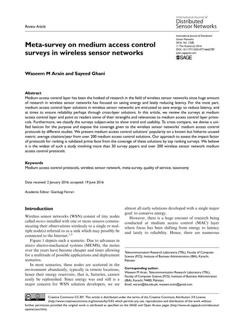 Pdf Meta Survey On Medium Access Control Surveys In Wireless Sensor Networks