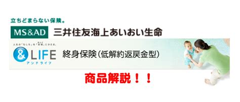 三井住友海上あいおい生命の終身保険「＆life終身保険（低解約返戻金型）」保険料が高すぎる！！ K2 Assurance 保険アドバイザー
