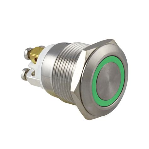 Mm Green Ring Vandal Switch Momentary AB AV