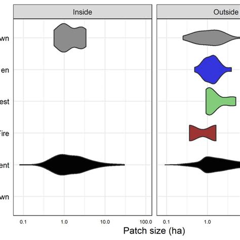 Violin Plot Displaying The Patch Size Distribution Of Disturbances By