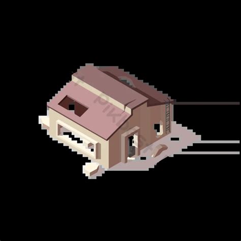 Town Building Broken Houses Isometric Set Of Abandoned Buildings Real Estate Destroy Windows