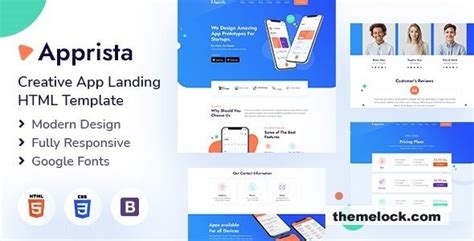 Apprista Creative App Landing HTML Template Themelock Premium
