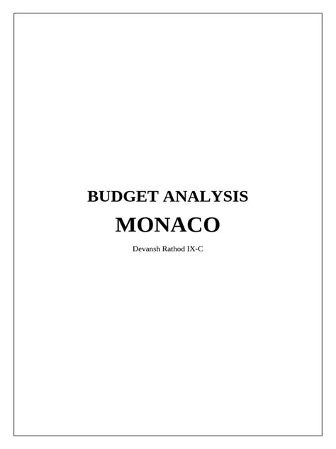 Budget Analysis Pdf