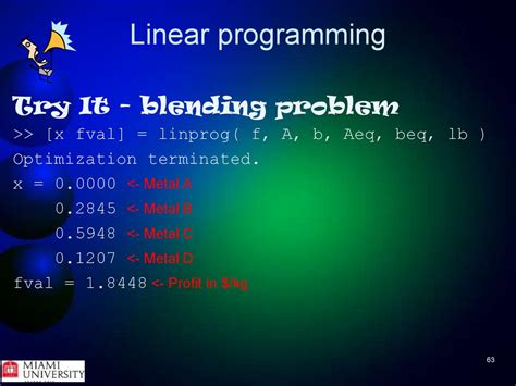 Matlab Linear Programming Online Presentation