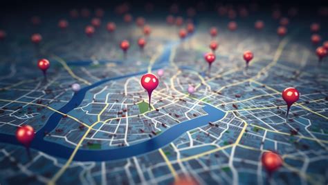 Premium Photo Red Geolocation Marker On The Map In 3d Style
