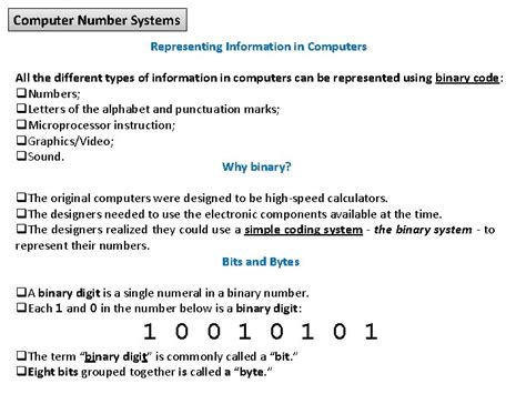 Numeral Systems Numeral System Positional Systems Decimal Binary