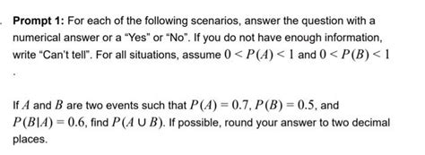 Solved Prompt 1 For Each Of The Following Scenarios Answer Chegg