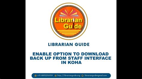 Koha Backup Through Staff Interface Youtube