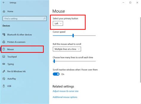 Change Mouse Settings