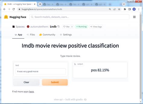 Imdb 영화 리뷰 긍정 여부 분류 앱 홈페이지 포트폴리오 크몽