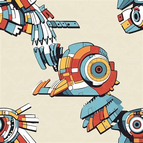 Premium Ai Image Pixel Patterned Robot Bird