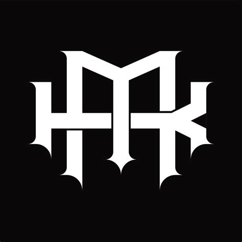 Km Logo Monogram With Vintage Overlapping Linked Style Design Template