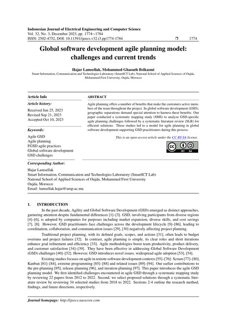 Pdf Global Software Development Agile Planning Model Challenges And Current Trends