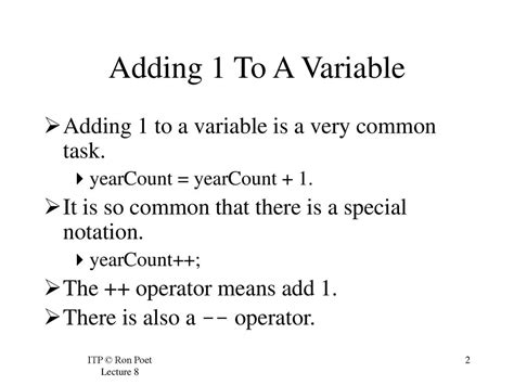incrementing itp © ron poet lecture ppt download