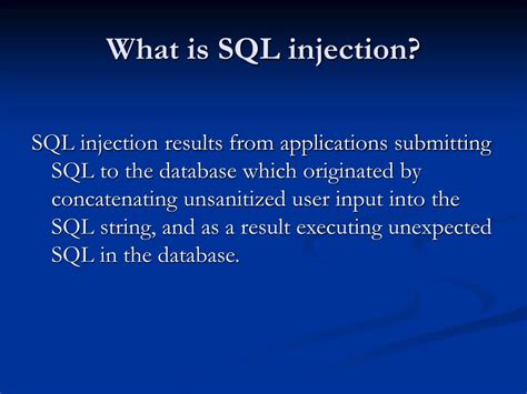 Ppt Appscan Enterprise Introduction Discussion And Sql Injection