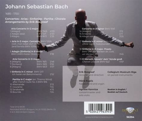 Erik Bosgraaf Collegium Musicum Riga J S Bach Concertos For