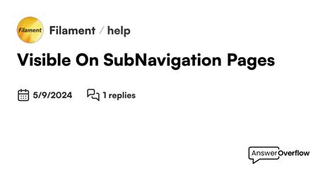 Visible On Subnavigation Pages Filament