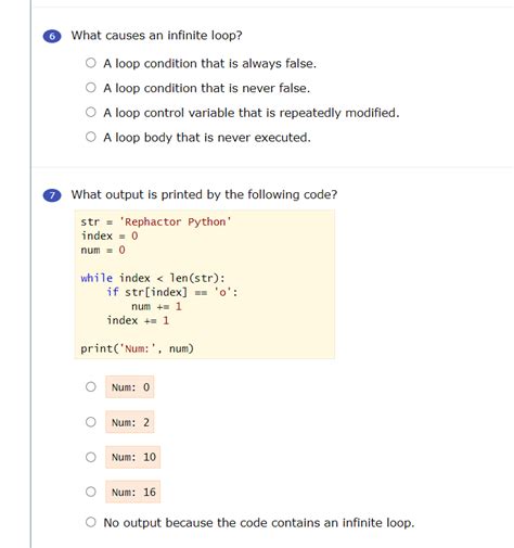 Solved The Body Of A While Loop May Never Execute True O Chegg