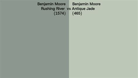 Benjamin Moore Rushing River Vs Antique Jade Side By Side Comparison
