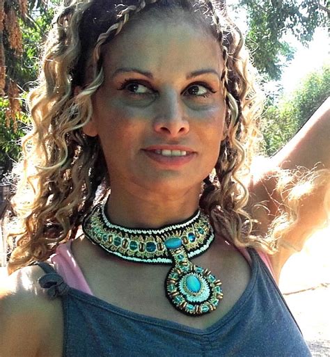 Gold Woven Crochet Choker Blue Crystal Glass Faceted Beads Choker