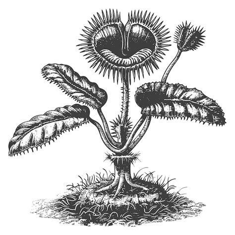 Carnivorous Plant With Sharp Teeth And Spiky Leaves Premium Ai
