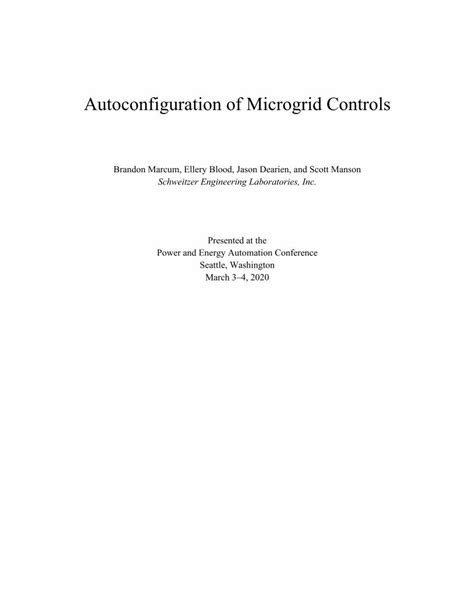 Pdf Autoconfiguration Of Microgrid Controls Dokumen Tips