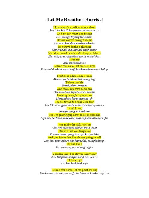 Lirik Lagu Let Me Breath Pdf